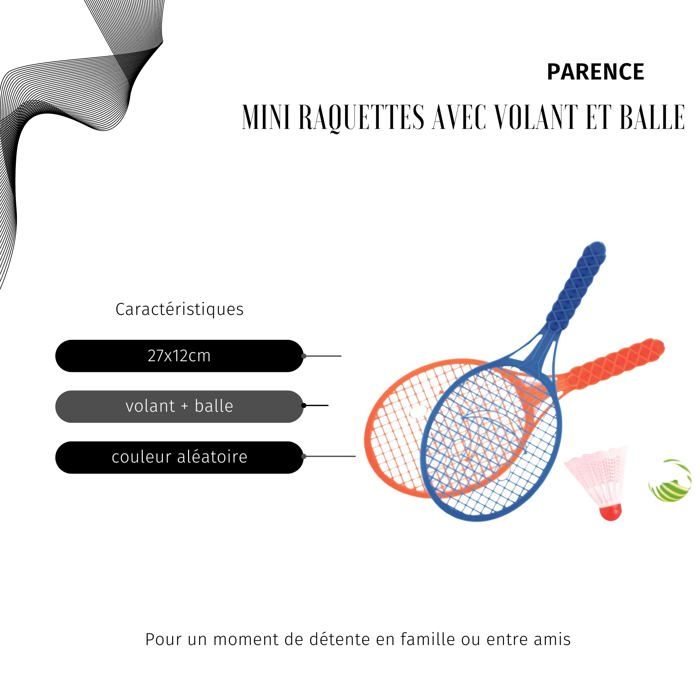 Raquettes de plage Parence - 52478 - Mini Raquettes avec Volant et ...