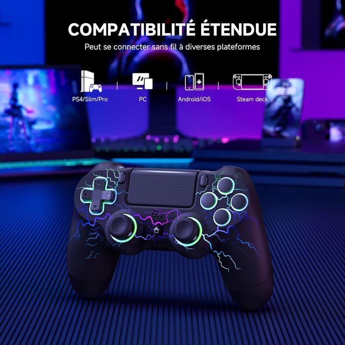 Manette sans fil pour PS4 - EDILIX - Compatible PS4/Slim/Pro/PC ...