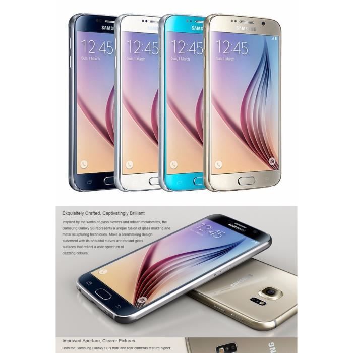 Samsung Galaxy S6 Smartphone 4G Android 3 + 32GB (Singal SIM) Noir ...