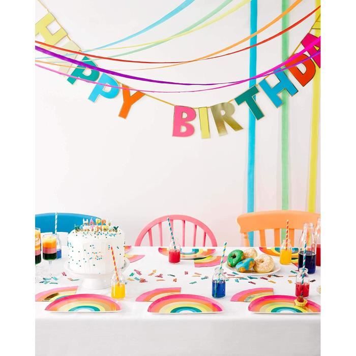 Talking Tables Rain HB Rainbow Happy Birthday Candles, Glitter Dipped ...