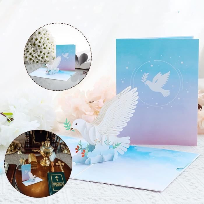 Carte De Baptême, Carte De Communion Carte Pop Up 3D Carte Baptême Avec ...