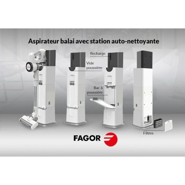 Aspirateur balai sans fil 2 en 1 - FAGOR - FG6415 - 300W - Avec base ...