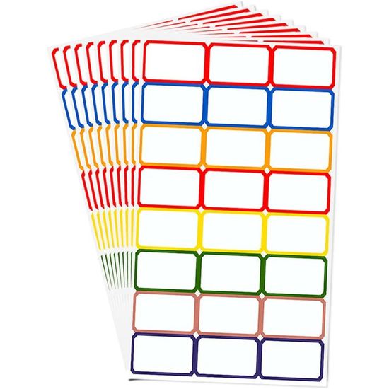 480pc Étiquettes Autocollants Rectangulaires Couleur,20 Feuilles de 36 ...