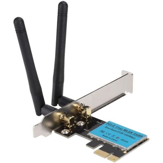 Carte réseau Double Bande, Carte sans Fil PCI-E 1200M, Adaptateur ...