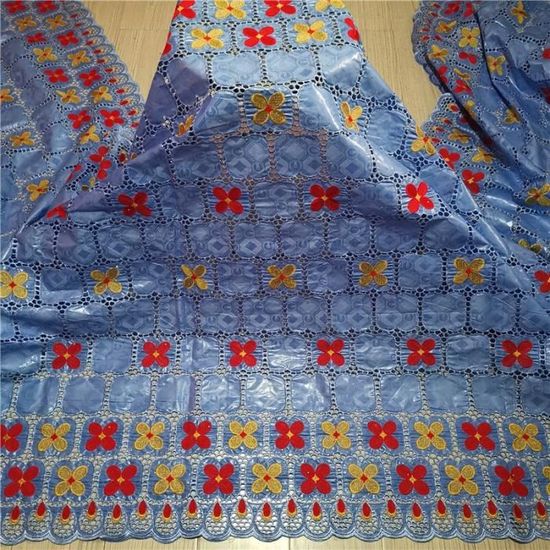 Tissus,Bazin Riche africain avec broderies, tissu brodé, 4,5 m, pour ...
