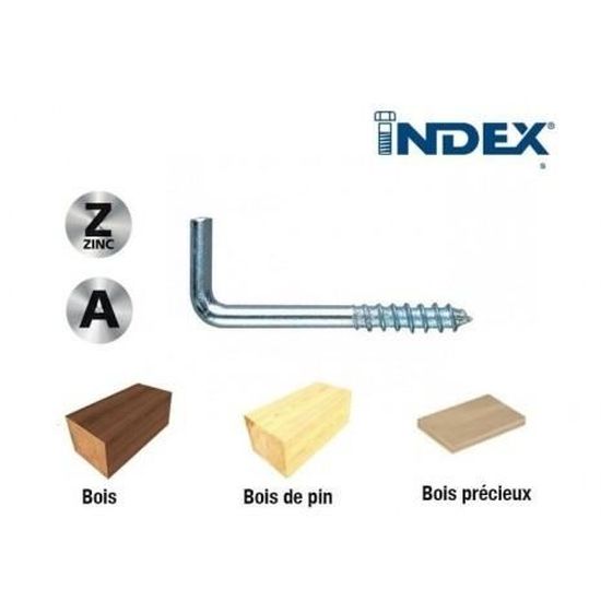 Pitons - INDEX - Angle droit à visser - Acier zingué - Cdiscount Bricolage