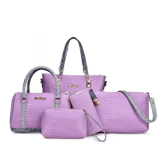 Set de sacs Violet - Sac à main Sac à Bandoulière D'épaule Fourre-Tout ...