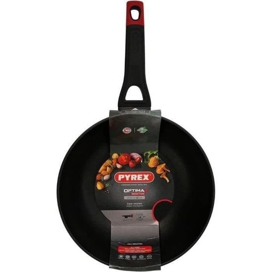 Wok - PYREX - 1455021 - En aluminium forgé - Antiadhésif - 28 cm - Sans ...