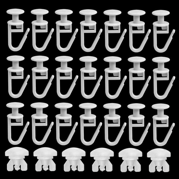 100 Glisseurs Pour Rail Rideaux Crochet Rideau En Plastique Avec 6 ...