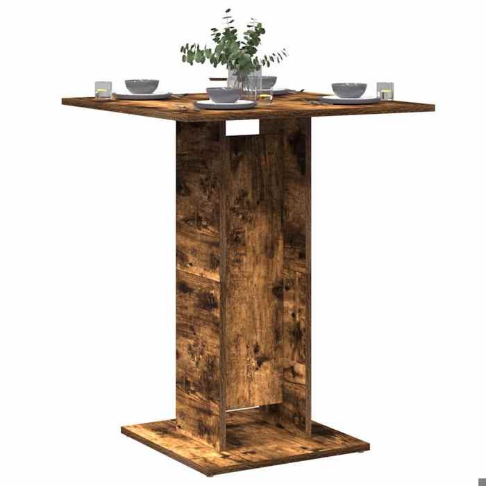 Table de bistro BDM - Chêne fumé 60x60x75 cm - Bois d'ingénierie DECO ...