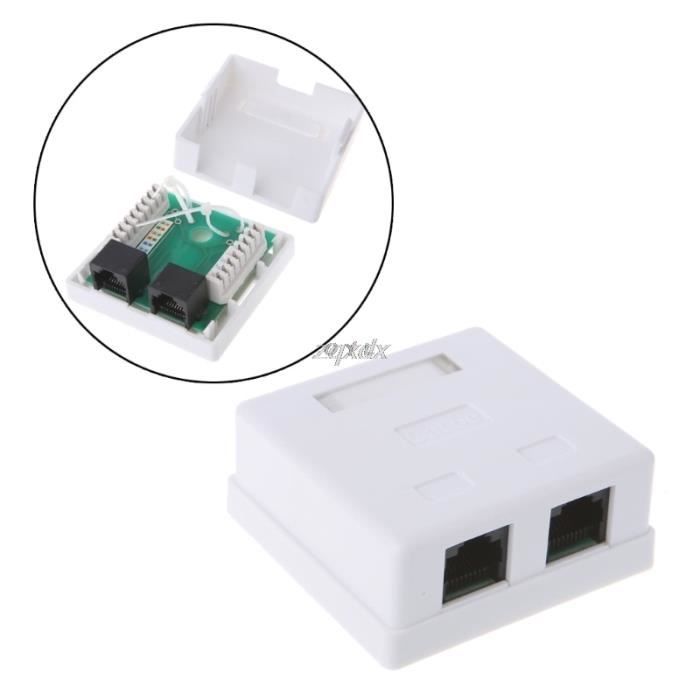 Boîte de jonction RJ45, connecteur réseau CAT5e, 2 ports, boîte de ...