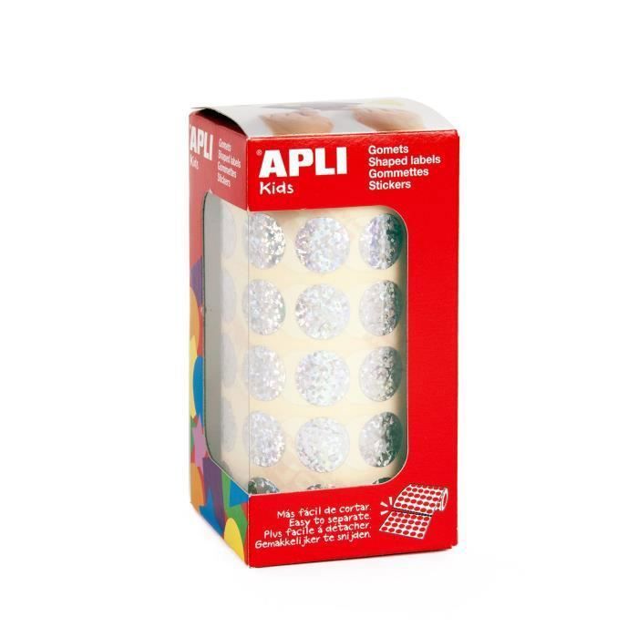 Gommettes - APLI - Rouleau de 2832 - Métallisée - Rondes 15 mm ...