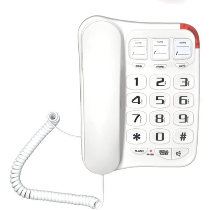 Téléphone À Gros Boutons Pour Personnes Âgées, Téléphone Fixe Filaire, Téléphone Domestique À ...