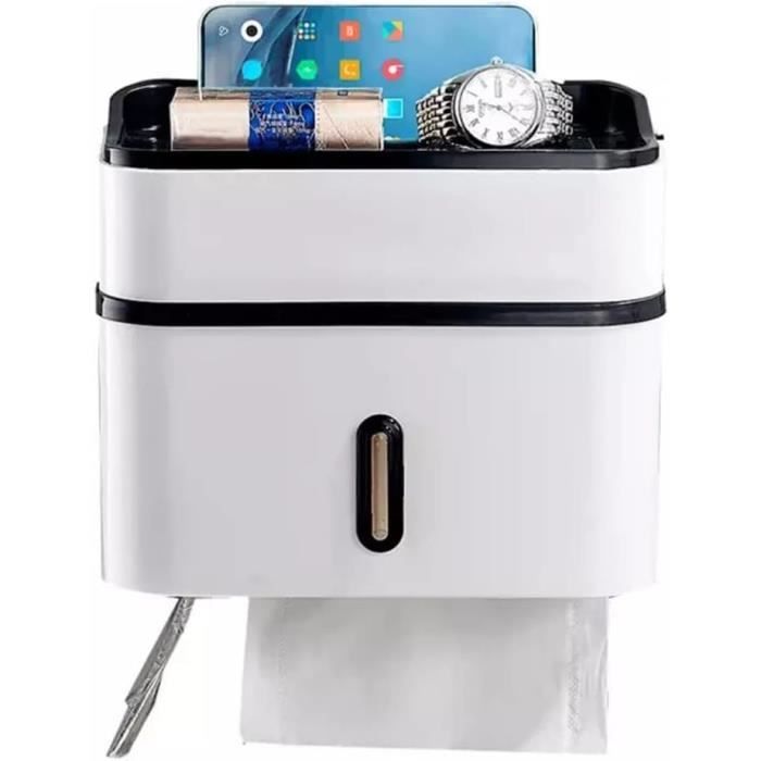 Support Rouleau Papier Toilette Blanc Adhésif Porte Rouleau Papier ...
