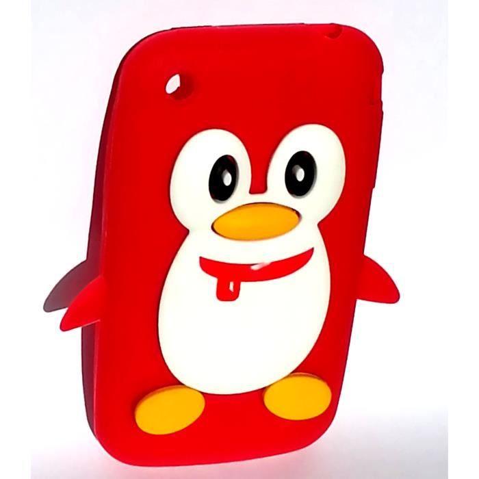 Coque Iphone 3G 3GS Souple pingouin ROUGE animal - Cdiscount Téléphonie