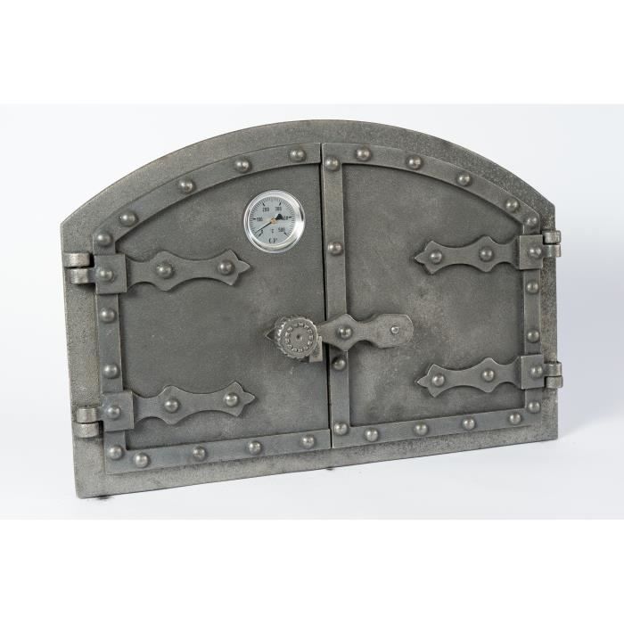 SEZAM Porte de four double en fonte avec thermomètre 500°C, aspect ...