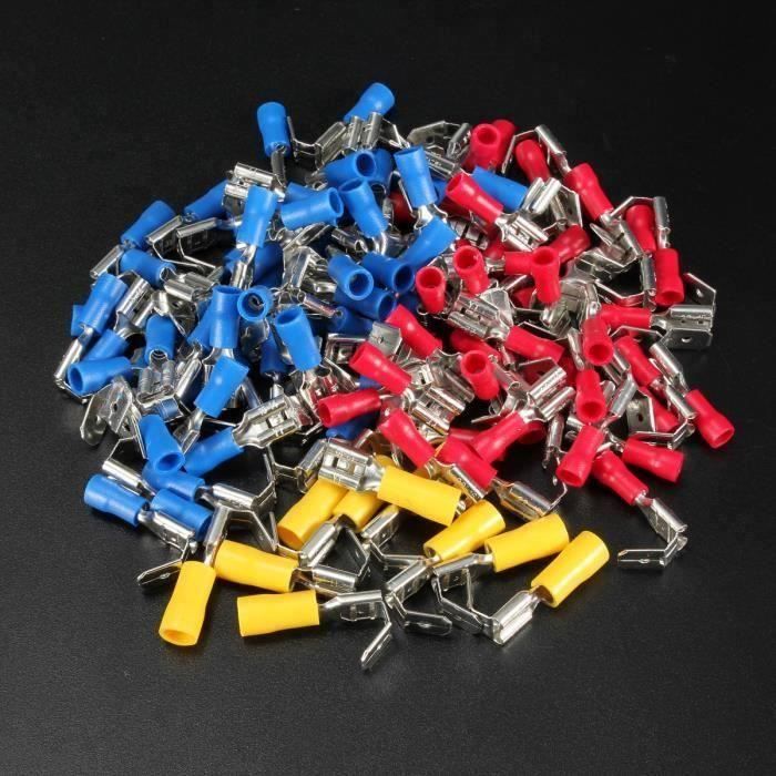 100PCS Cosse Electrique Connecteur Semi-Isolée à Sertir Assortiment ...