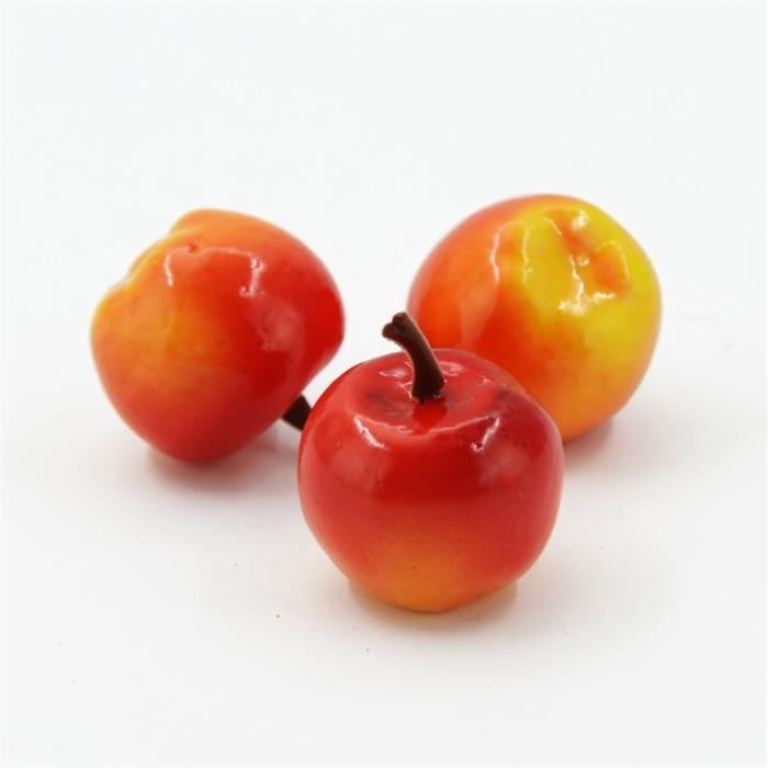 Pomme rouge orangée - Fausses Fleurs Artificielles en Mousse, Fruits et ...