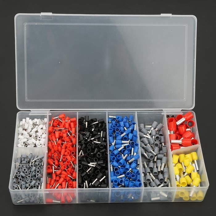 SAL borne à sertir Borne de Fil, 1200 Pièces de Cosses de Fil Isolées à Sertir, Kit D ...