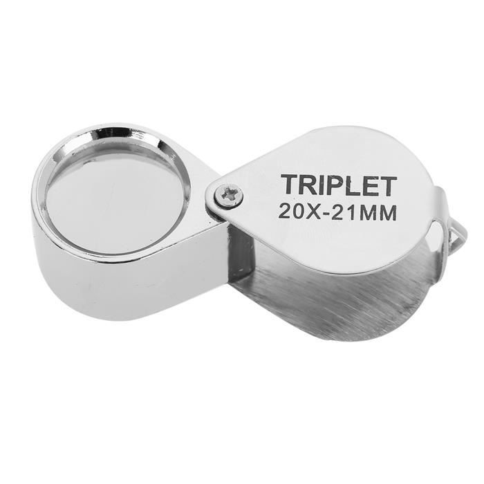 Drfeify Loupe 20X Loupe de poche pliante pour loupe portable 20X avec lecture de vérification de ...