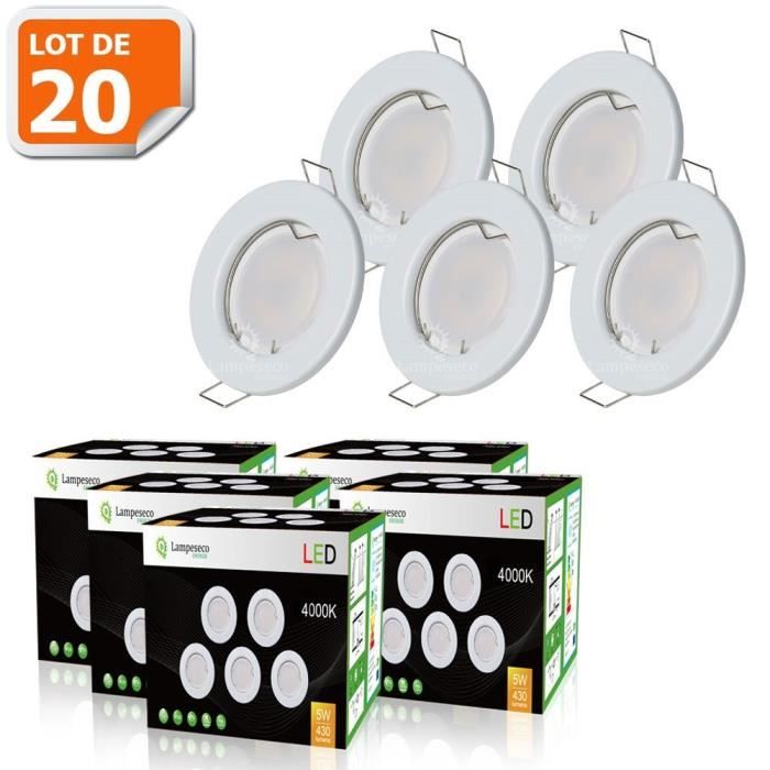 Spot Led Encastrable Complet Rond Fixe Lampesecoenergie Gu10