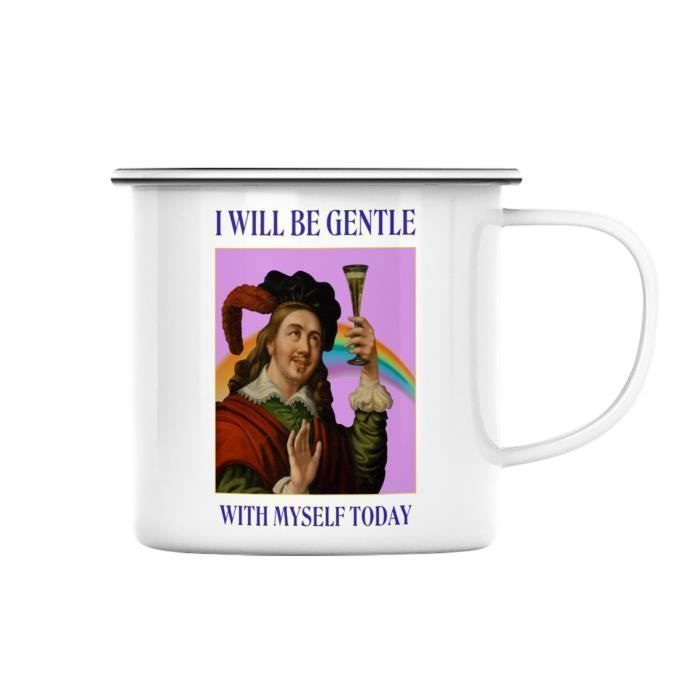 Mug en Métal Emaillé Be Gentle Collage Vintage Illustration Art Humour ...