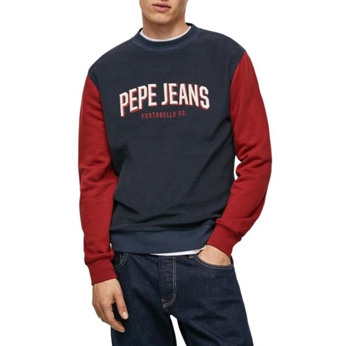 Sweat Pepe Jeans Perseus Bleu Marine pour Homme Blue - Cdiscount Prêt-à ...