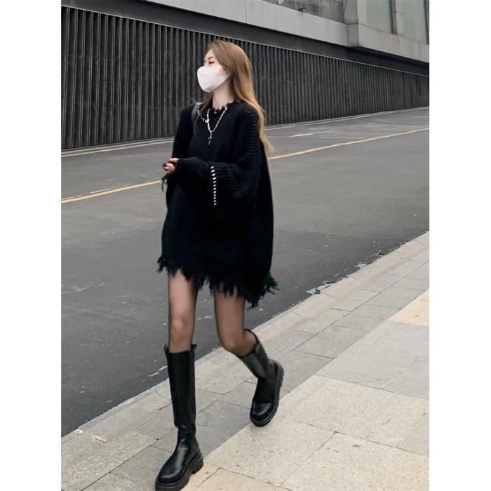CRAZE Y2k Grunge pull Streetwear gland tout Match mi-long pull femmes ...