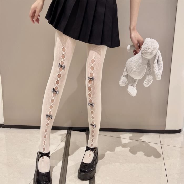 Collants en résille et en maille ajourée pour filles, Style japonais ...