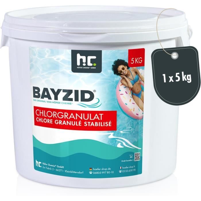 Höfer Chemie 1 x 5 kg BAYZID Granulé de Chlore stabilisé Choc pour ...