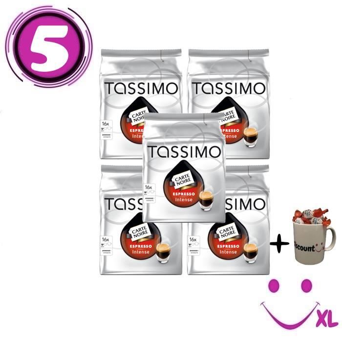 5 Tassimo Carte Noire Espresso Intense + Mug Offert - Cdiscount Au ...