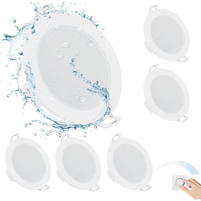 Spot Led Encastrable Dimmable, 6X 6W 6500K Blanc Froid, Ip65 Plafonnier Led Salle De Bain, Spot ...