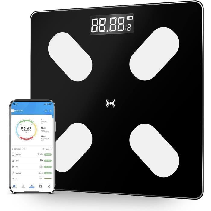 Balance Pèse Personne, Balance Connectée Bluetooth Pèse Avec 12 Données ...