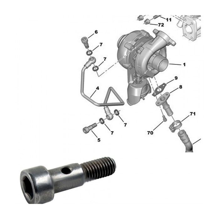 Vis banjos tuyau de graissage huile turbo 1,6 hdi 037660 037656 0376.60 ...