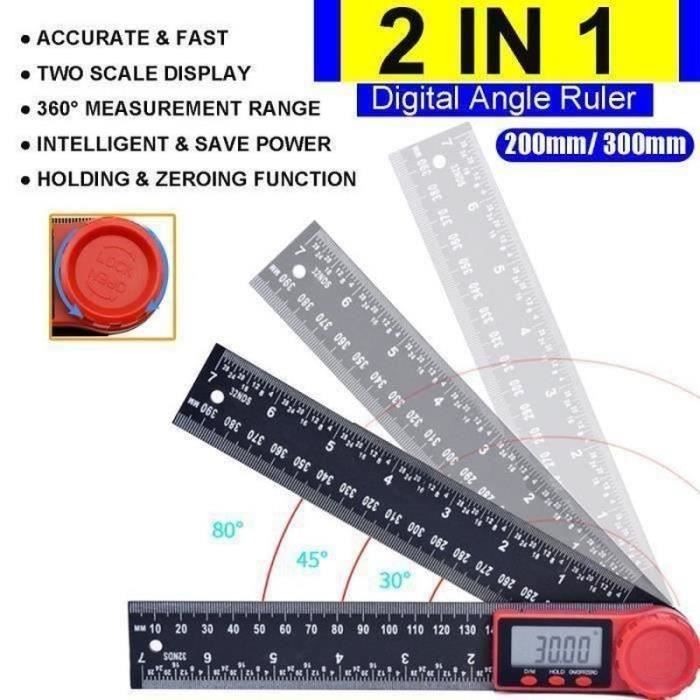 HAOPYOU- 200mm Rgle dangle daffichage Numrique de 360 degrs Rapporteur ...