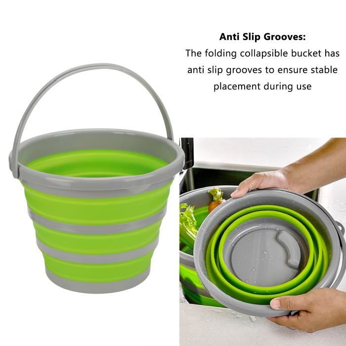 GUE Seau retractable,Seau à eau Pliable de 10L,Seau Retractable Portable pour Camping, Pêche ...