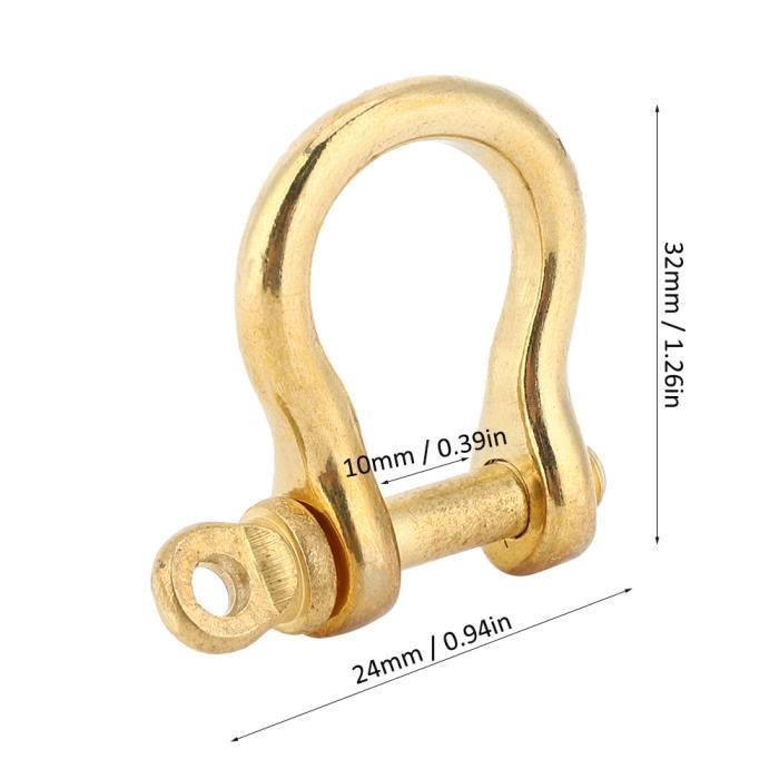 Manille d'ancrage Shackle, 2Pcs 10mm Anchor Shackle Pure Brass U Type ...