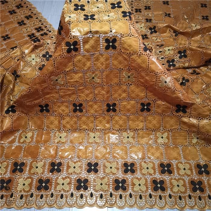 Tissus,Bazin Riche africain avec broderies, tissu brodé, 4,5 m, pour ...