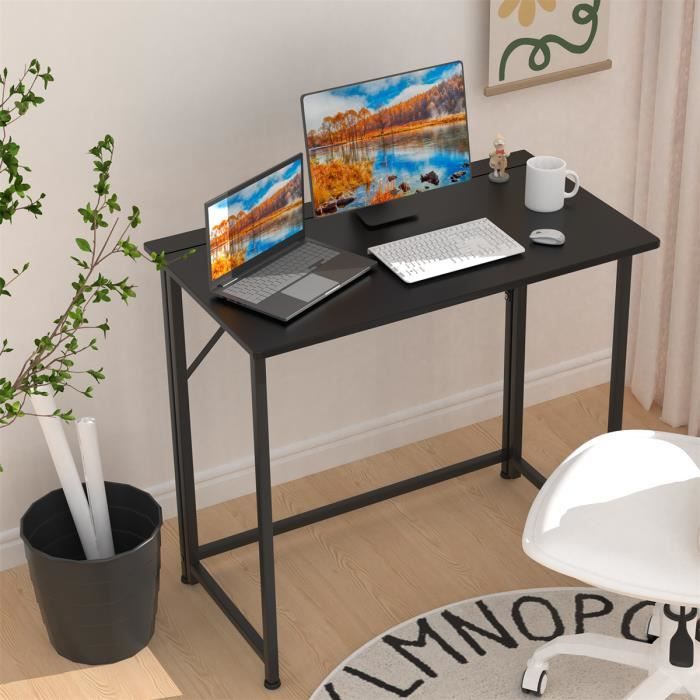 Table de Bureau Pliante - LDSZXNE - 80x45x75cm - Noir - Facile à ...
