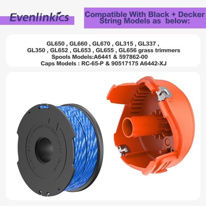 Black & Decker A6441 Bobines de fil, interchangeables, entièrement ...