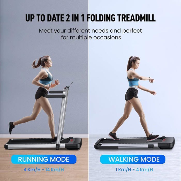FLYLINKTECH 2 en 1 Tapis de Course Pliable,Home Treadmill, Vitesse ...