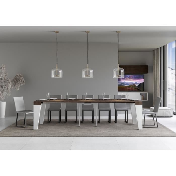 Console murale extensible - Naxy Mix - Noyer - Frêne Blanc - Cdiscount ...