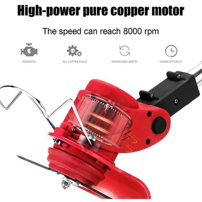 Coupe Bordure Electrique sans Fil Tondeuse Herbe avec Tige TéLescopique 24v DéBroussailleuse à ...