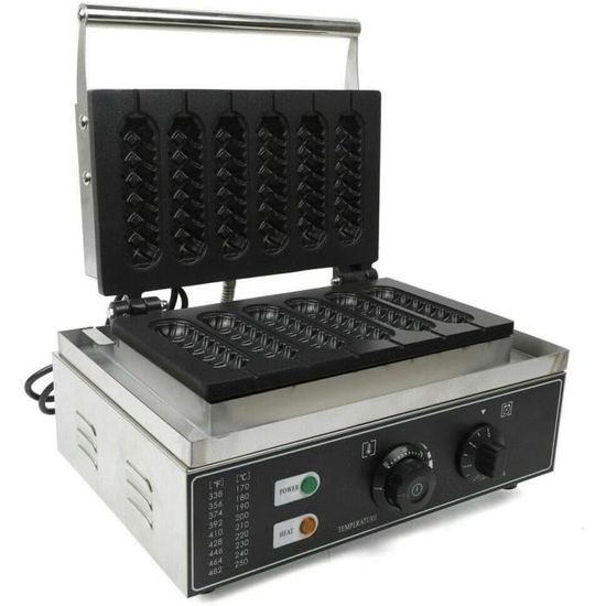 Machine à gaufres à 6 cellules en acier inoxydable 1500 W pour préparer ...