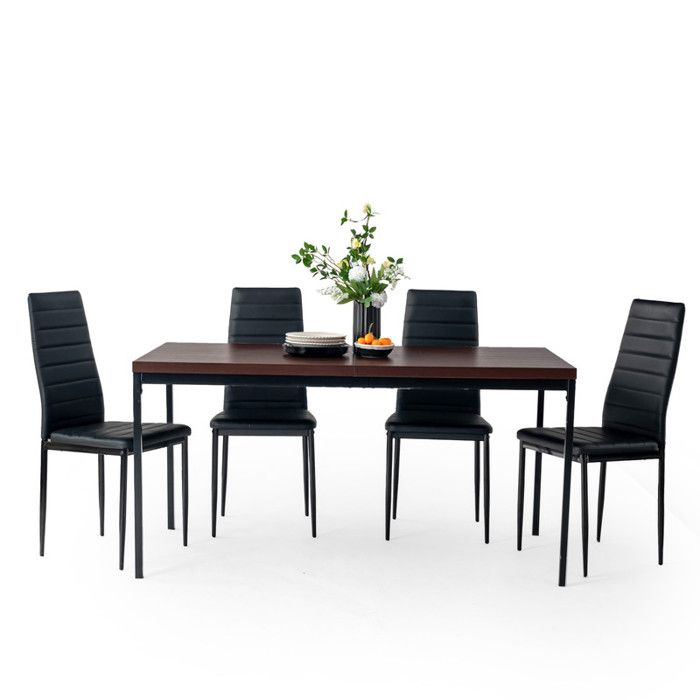 FurnitureR Table de Réunion, Table de Conférence pour 4 à 6, Plateau en Bois épais avec Cadre en ...