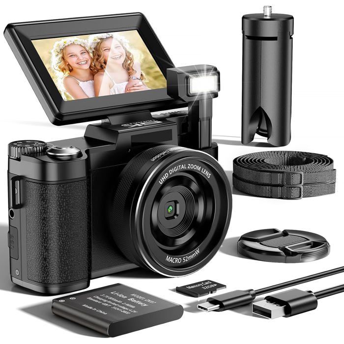 Appareil photo numérique compact - PAPECO - R2 - 64MP - 5K UHD - Zoom ...