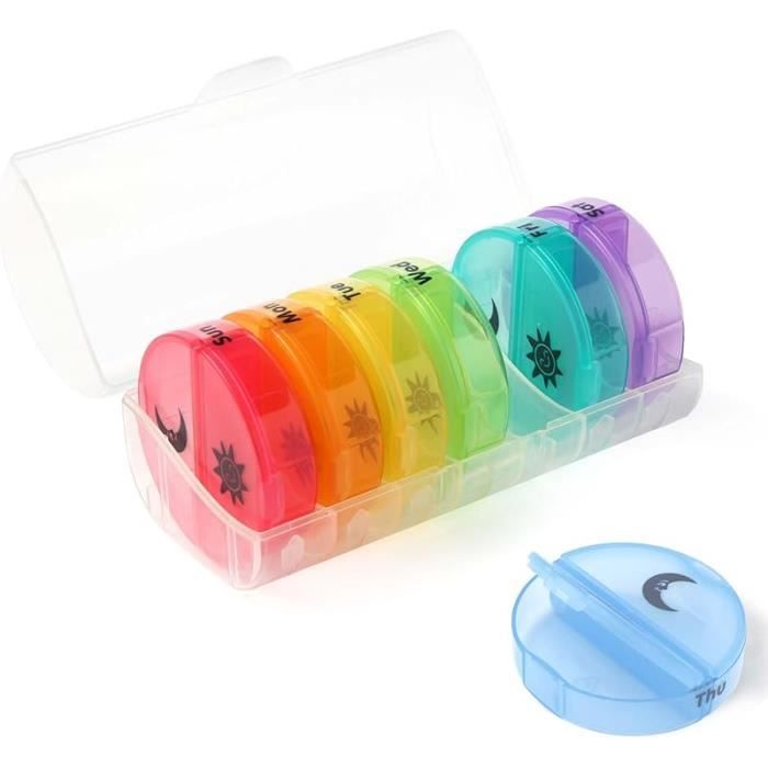 Genogore Weekly 7 Day Pill Organizer Case 2 Times a Day AMPM Pill Box ...