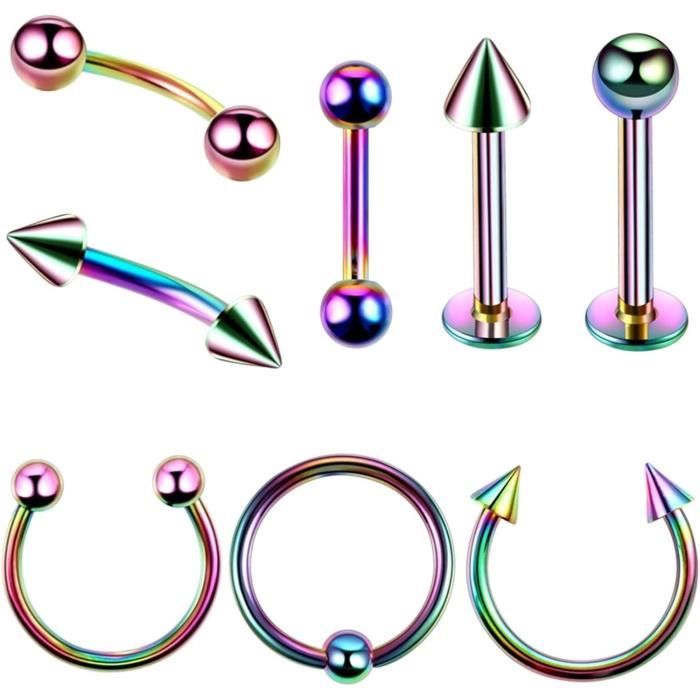 8Pcs Percing Au Nez Kit, Percing Au Nez Inoxydable Ensemble De Goujons ...