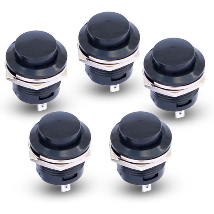 5 x SPST Commutateur a Bouton-Poussoir Rond a Bascule Momentane AC 6A-125V 3A-250V.[Y335 ...