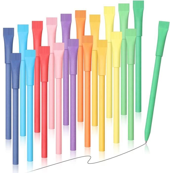20 Stylos d'Écriture en Papier Kraft Stylo à Bille en Papier Recyclé à ...